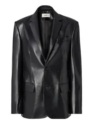 Fendi Nappa Leather Blazer - Black