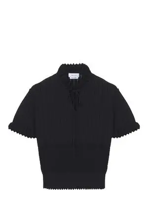 ALEXANDER MCQUEEN Women's Pointelle Knit Top In Black