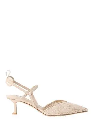 FENDI Very Colibrì Nude-colored Tulle Medium-heeled Slingbacks