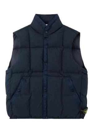 Stone Island Down Vest With Wind Resistance Navy Blue