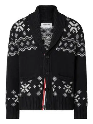 Thom Browne Icelandic Fair Isle Cashmere Cardigan - Black