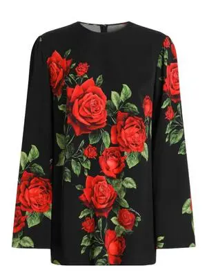 Dolce & Gabbana Silk Blouse With Floral Print - Multi-color