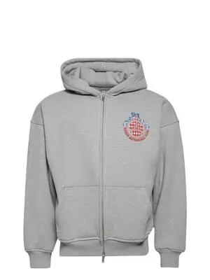 Rhude Automobile Club Zip-up Hoodie - Grey