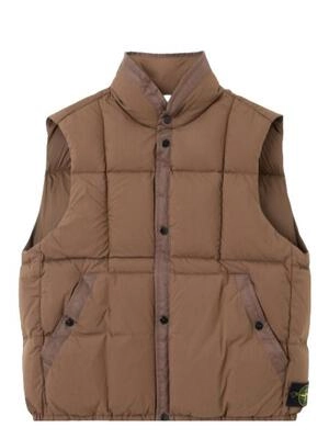 Stone Island Down Vest With Wind Resistance Ochre
