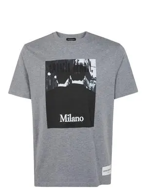 Emporio Armani Graphic Printed Crewneck T-shirt - Grey