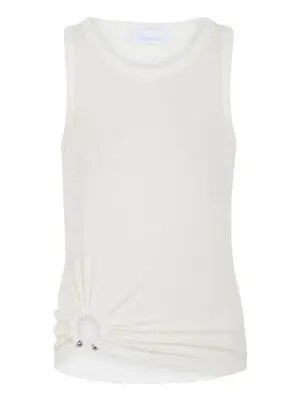 Rabanne Ribbed Tank Top White