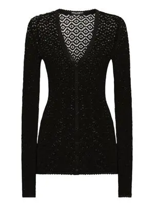 DOLCE & GABBANA Dolce  Gabbana Lace Knitted Long Cardigan