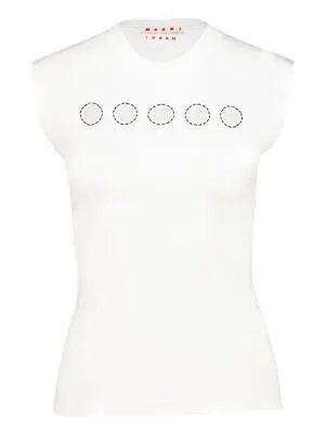 Marni Marni Cut-Out Polka Dots Sleeveless T-Shirt No