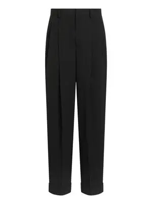 Dolce & Gabbana Wool Gabardine Trousers - Black