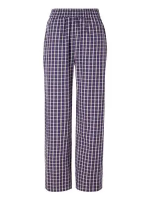 SKALL STUDIO Jasmine Checked Organic Cotton-poplin Wide-leg Pants - Multi