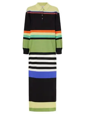 Christopher John Rogers Striped Merino Wool And Silk-blend Maxi Dress - Multi