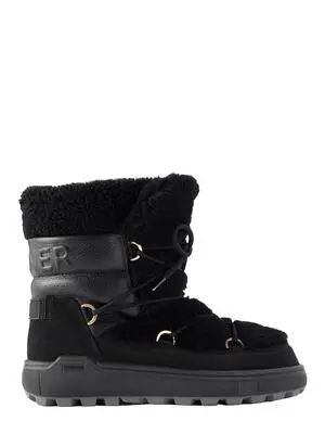 Bogner Chamonix S 10 C Leather And Suede-trimmed Shearling Snow Boots - Black