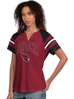 STARTER Arizona S Game On Notch Neck Raglan T-shirt - Cardinal