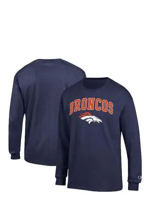 Champion Denver Broncos Arch Over Logo Long Sleeve T-shirt - Navy