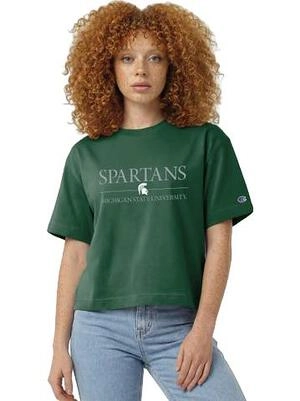 Champion Michigan State Spartans Waist Length Wordmark T-shirt - Green