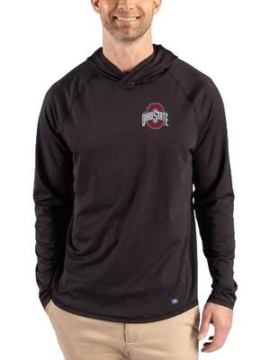 Cutter & Buck Ohio State Buckeyes Prospect Recycled Featherlight Stretch Hoodie - Black