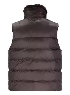 Max Mara Reversible Padded Horizontal-quilted Gilet - Brown