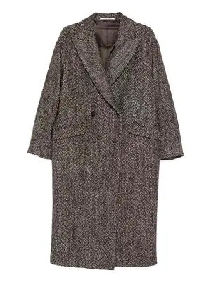 TAGLIATORE Linden Herringbone Double-breasted Coat