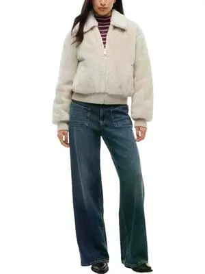 Tommy Hilfiger Faux-fur Bomber Jacket - Neutrals
