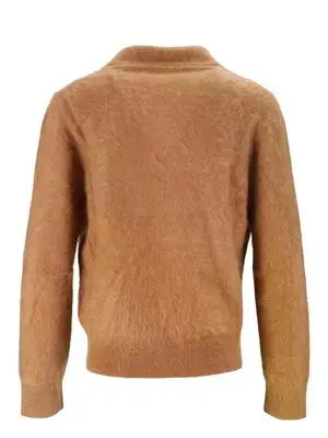 KANGRA Brushed-effect Shawl-collar Sweater - Neutrals
