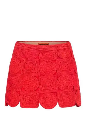 SIMONMILLER Beep Beep Crochet-knit Mini Skirt