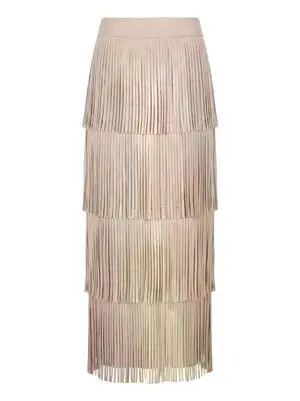 SIMONMILLER Za Za Fringed Maxi Skirt - Neutrals