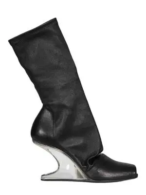 Rick Owens Cantilever Open-toe Wedge Boots - Black