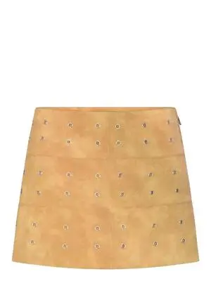 SIMONMILLER Nya Eyelet-embellished Mini Skirt