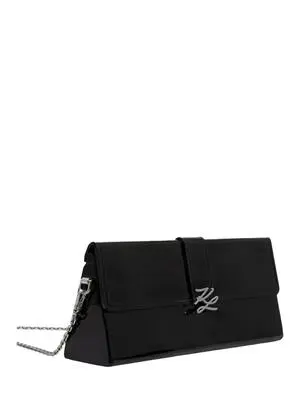 Karl Lagerfeld K/soirée Autograph Flap Clutch Bag - Black