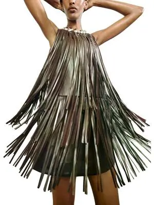 SIMONMILLER Jupiter Fringe-trimmed Mini Dress