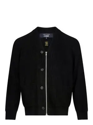 Comme Des Garçons Zip-fastening Knitted Cardigan - Black