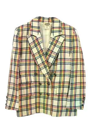 HERMÈS Double-breasted Check-pattern Blazer