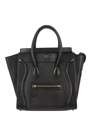 Celine Luggage Micro Leather Tote Bag - Black