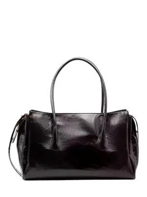 Roberto Festa Emeralda Glossy Leather Shoulder Bag - Black