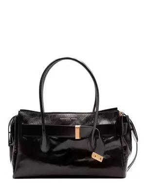 Roberto Festa Emeralda Glossy Leather Shoulder Bag Black
