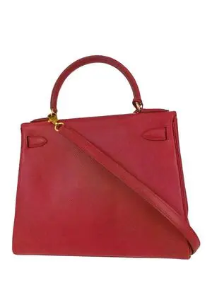 Hermès 1997 28 Kelly Retourne Tote Bag Red