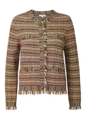 Veronica Beard Sariyah Fringed Jacket Red