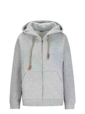 Max Mara Mélange-effect Zip-up Hoodie - Grey