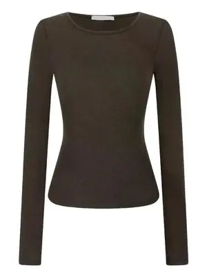 AMOMENTO Round-neck Long-sleeve T-shirt - Brown