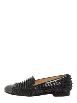 CHRISTIAN LOUBOUTIN Glitz Spiked Cap Toe Smoking Slippers