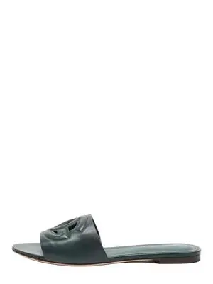 Dolce & Gabbana Bianca Dg-logo Slide Sandals Green