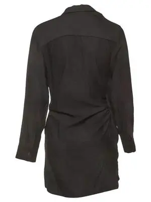 Jacquemus La Robe Bahia Draped Shirt Dress Black