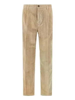CRUNA Belleville Corduroy Pleated Trousers - Neutrals