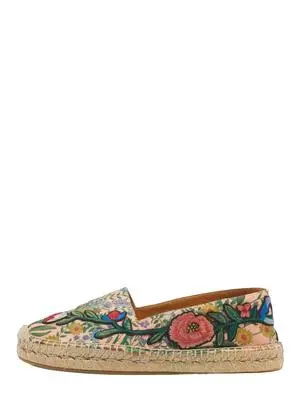 GUCCI Flora-embroidered Espadrille Flats