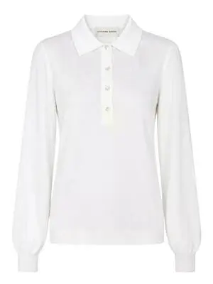 Liviana Conti Button-down Polo Sweater - White