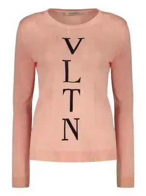 Valentino Garavani Vltn Intarsia-knit Sweater - Pink
