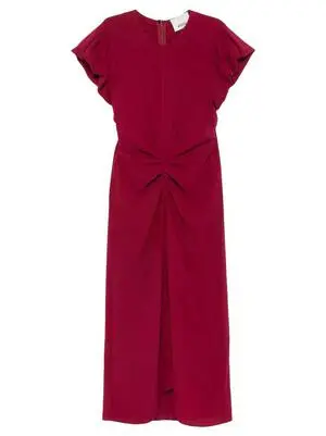Isabel Marant Étoile Terena Gathered Cap-sleeve Midi Dress - Red