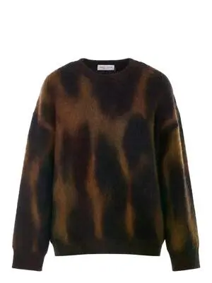 ROBERTO COLLINA Abstract-pattern Long-sleeve Sweater - Brown