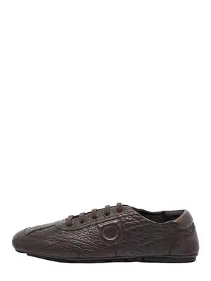 FERRAGAMO Gancio Leather Sneakers Brown
