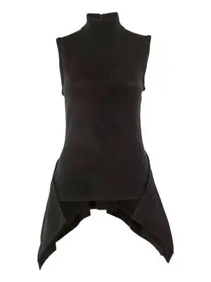 Givenchy Asymmetric Hem Sleeveless Top - Black